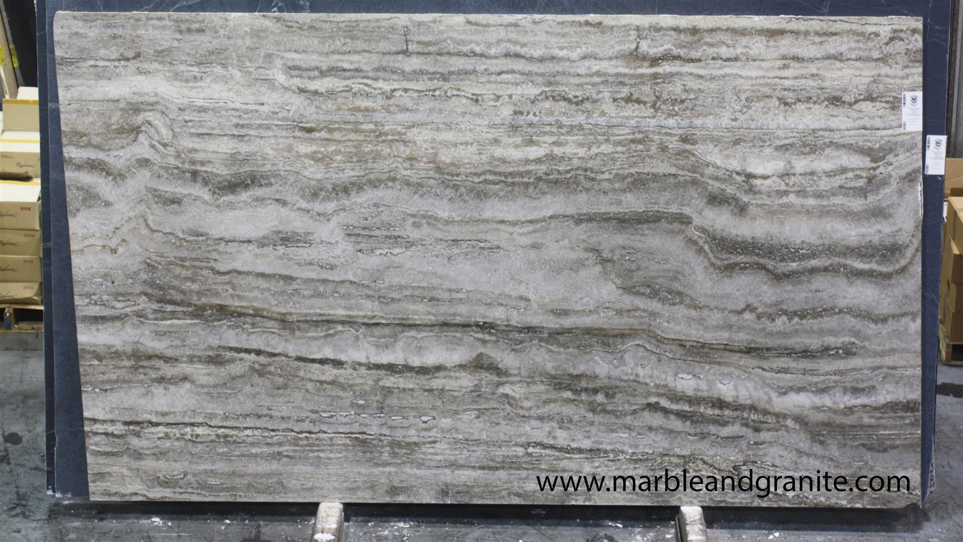 Silver Travertine Slabs - Marble & Granite